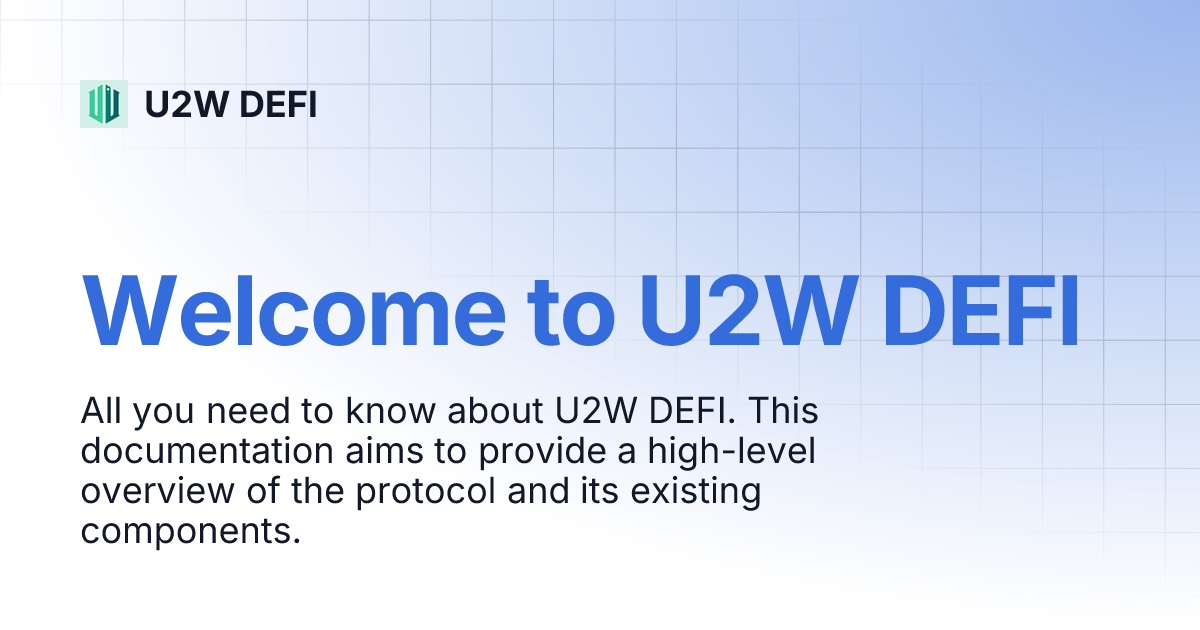 Welcome to U2W DEFI | U2W DEFI